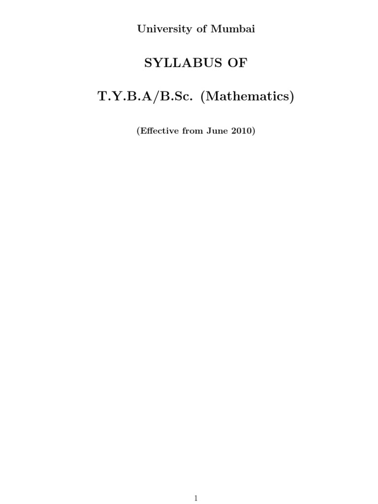 Ty Math New Syllabus | PDF | Group (Mathematics) | Metric Space