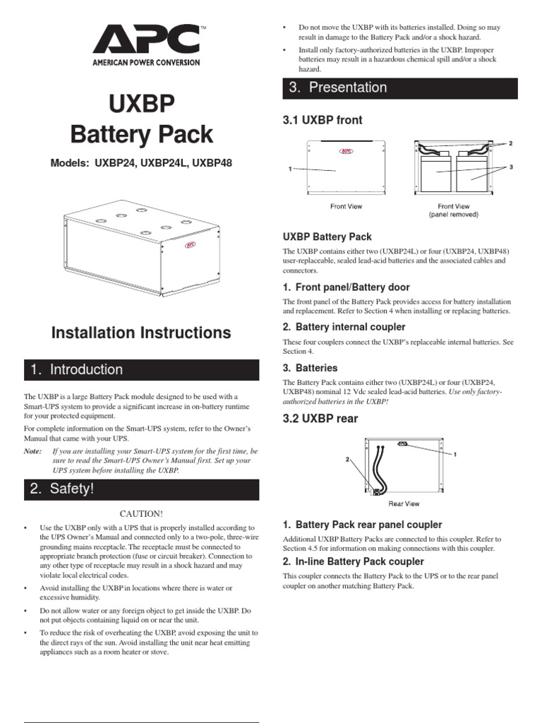 UXBP Battery Pack Setup Guide | PDF | Battery (Electricity ...