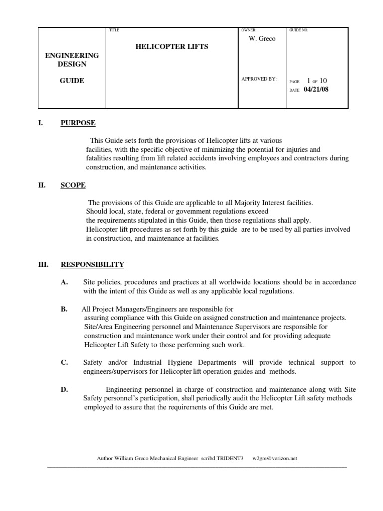 Helicopter Lift Safety Guidelines | PDF | Helicopter | Vehicles