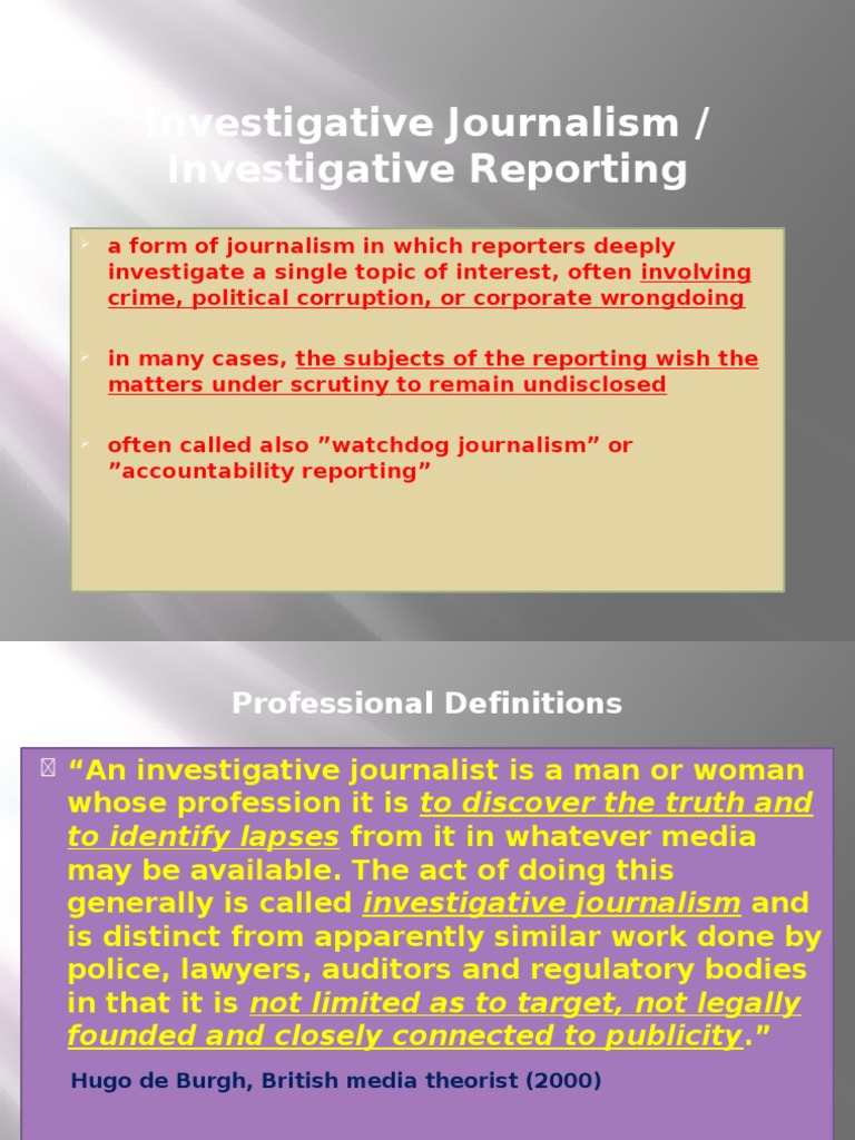 Investigative Journalism 2 | PDF | Muckraker | Journalism