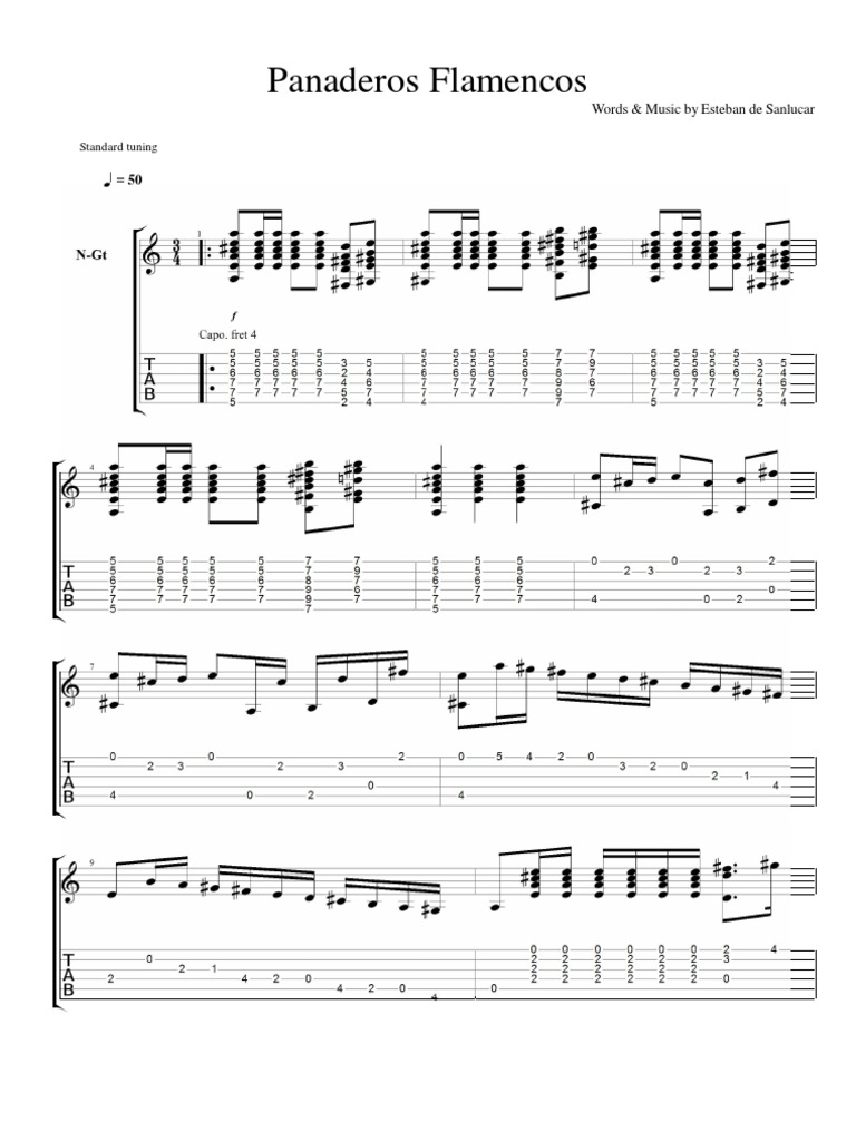 Flamenco Guitar Sheet Music: Panaderos | PDF