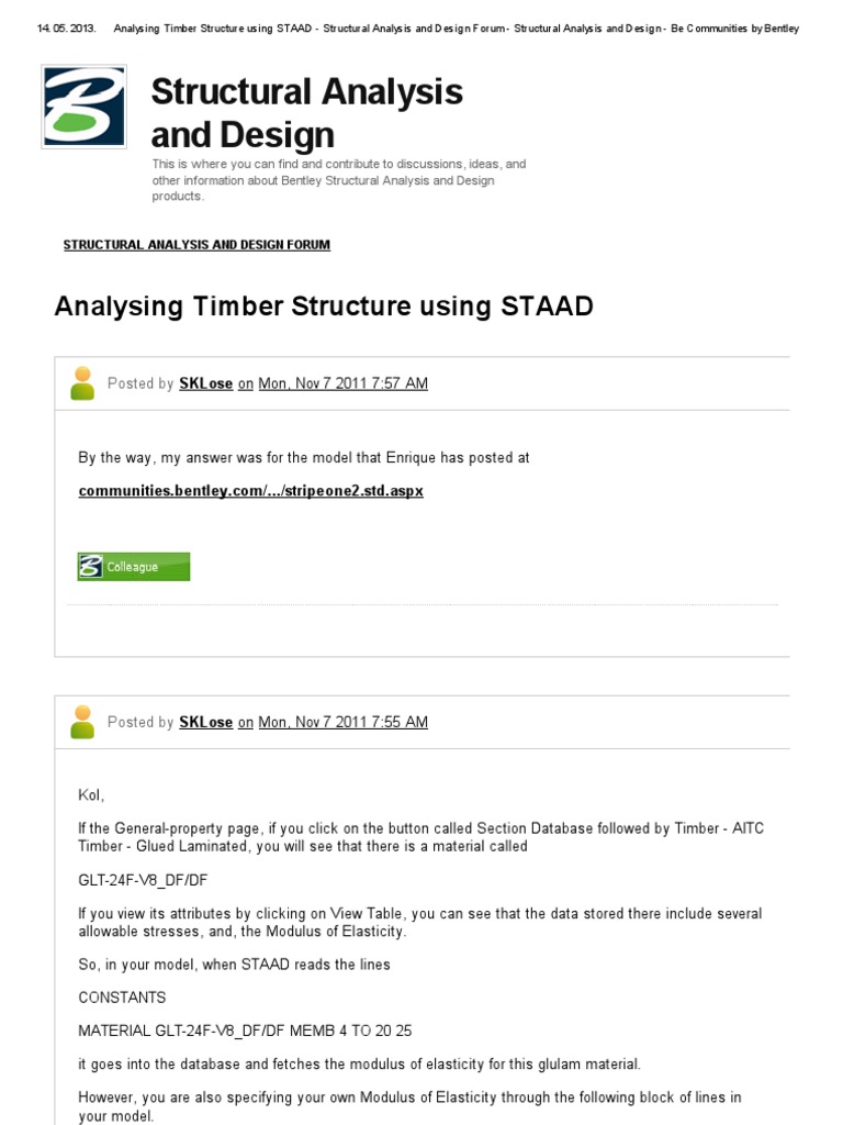 Analysing Timber Structure Using STAAD - Structural Analysis and Design ...