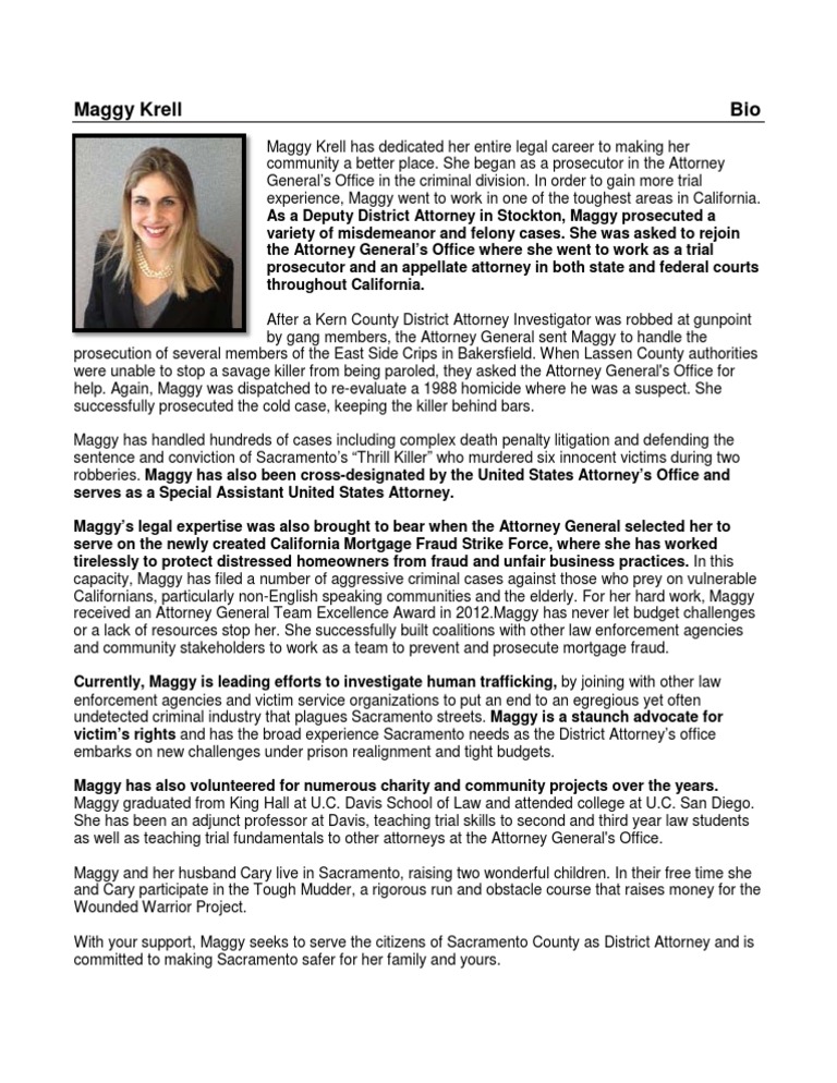 Maggy Krell Bio | PDF | Prosecutor | Lawyer