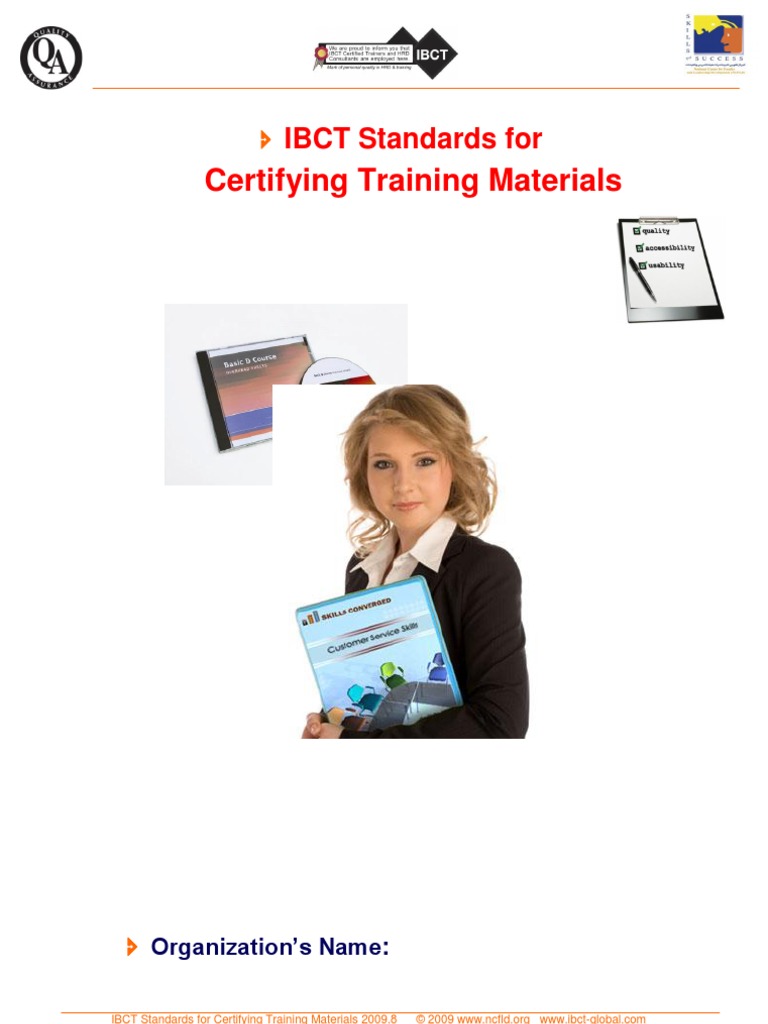 Certifying Training Materials: IBCT Standards For | PDF | Program ...