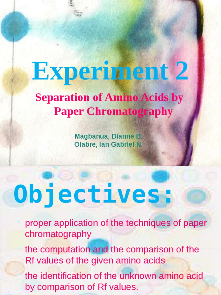 Paper Chromatography Of Amino Acids
