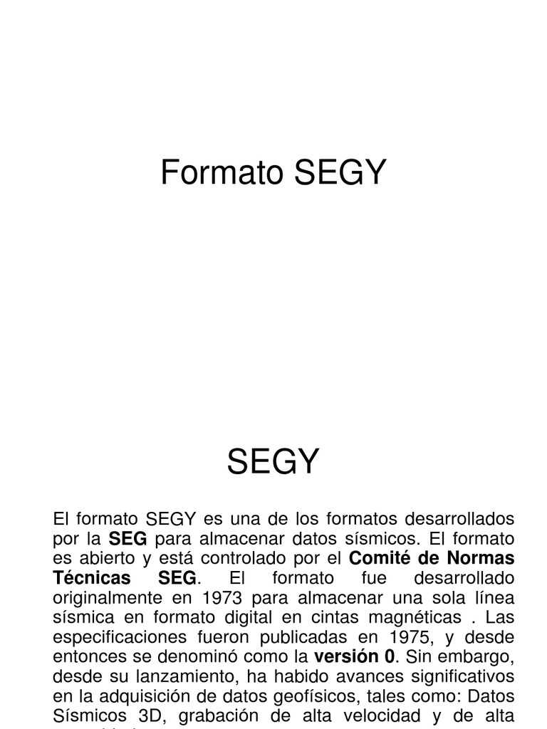 Formato SEGY | PDF