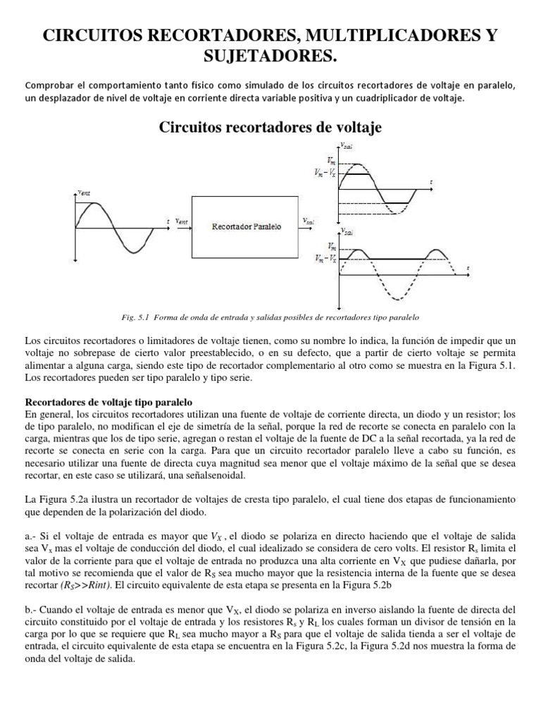 Circuitos Recortadores | PDF | Condensador | Diodo