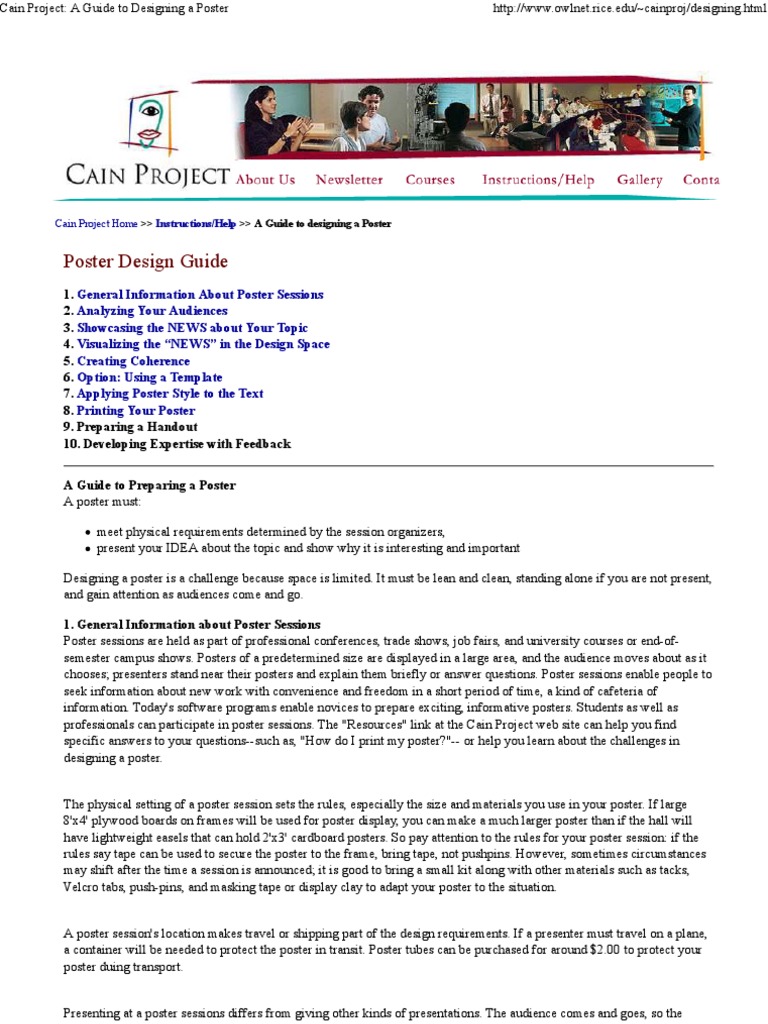 Cain Project - A Guide To Designing A Poster | PDF | Typefaces | Serif