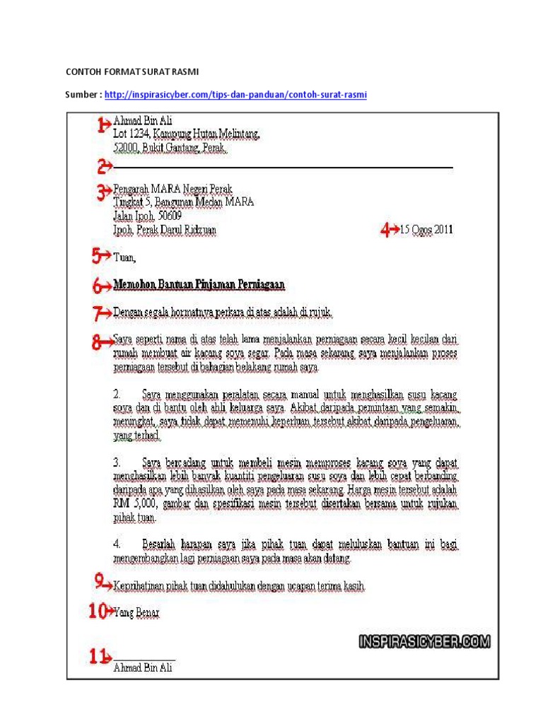 Contoh Surat Formal