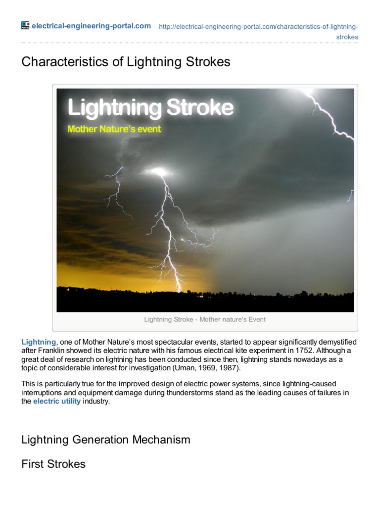 Characteristics of Lightning Strokes | PDF | Lightning | Electromagnetism