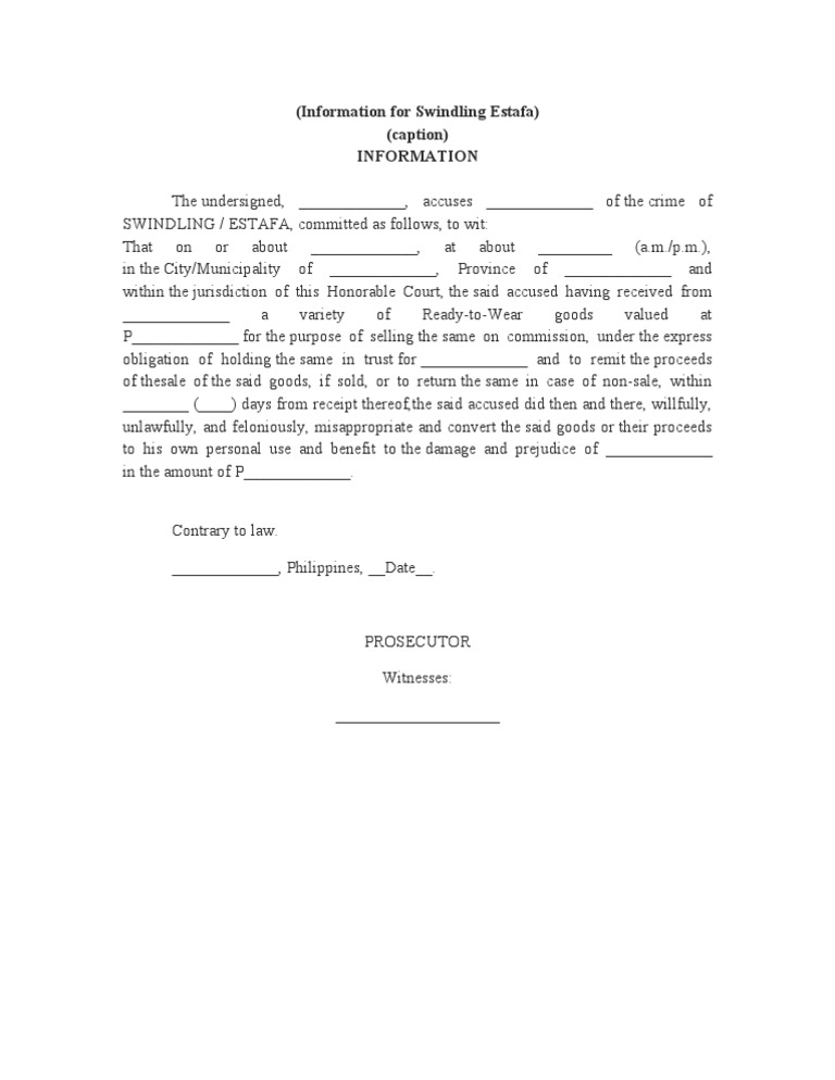Information Estafa