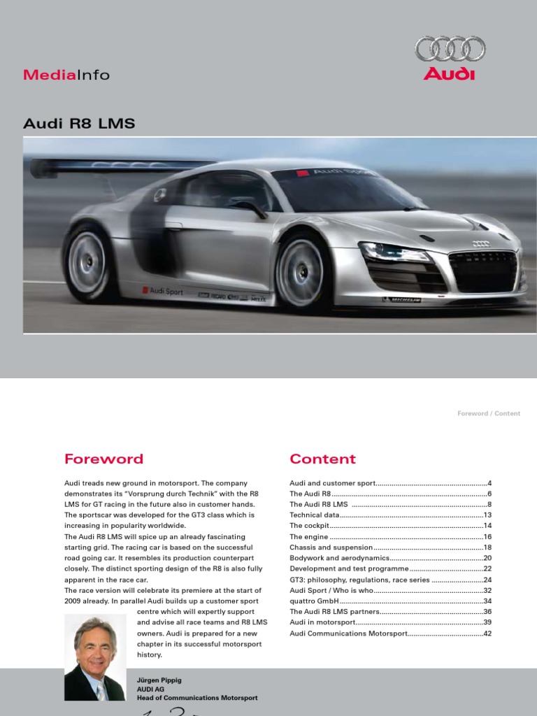 Audi Sport Customer Racing Brochure (2009, English) | PDF | Audi ...