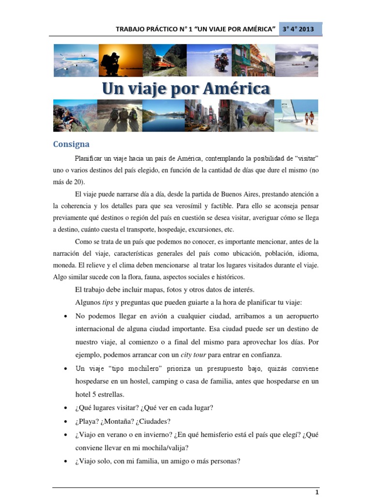 TP #1 - Un Viaje Por América | PDF | Bibliografía | Hotel y alojamiento