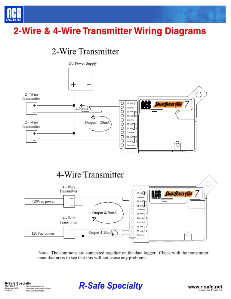 2-Wire & 4-Wire Transmitter Wiring Diagrams | PDF