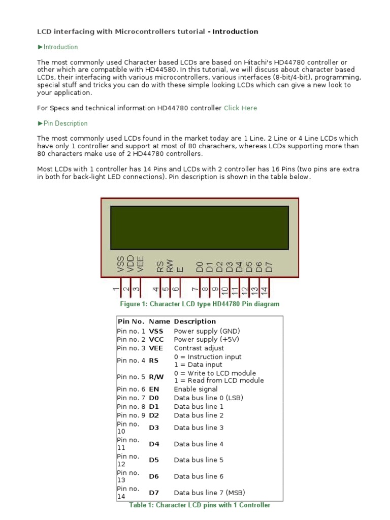 LCD Interfacing with Microcontrollers | PDF | Subroutine | Pointer (Computer Programming)