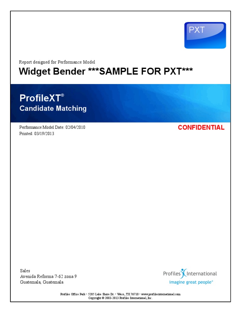 Widget Bender Sample For PXT : Profilext | PDF | Attitude (Psychology ...