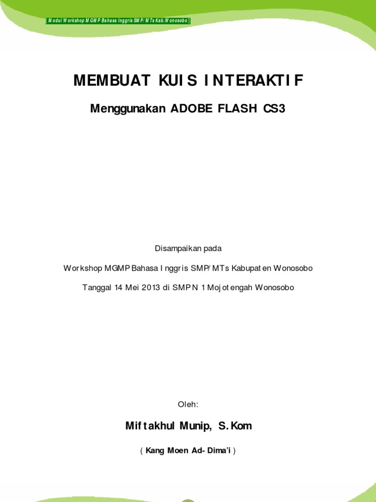 Kuis Interaktif dengan Adobe Flash | PDF