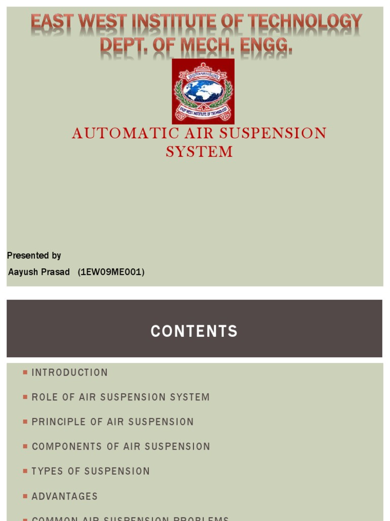 Automatic Air Suspension System | Download Free PDF | Suspension ...