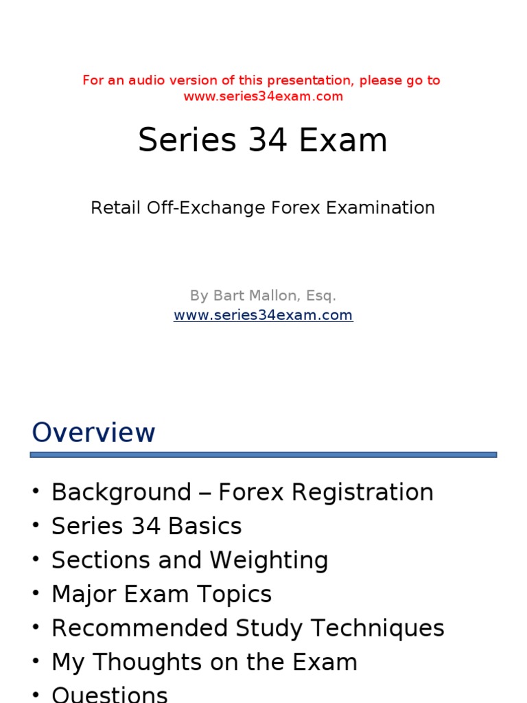 Series 34 Exam Presentation | Download Free PDF | Foreign Exchange ...