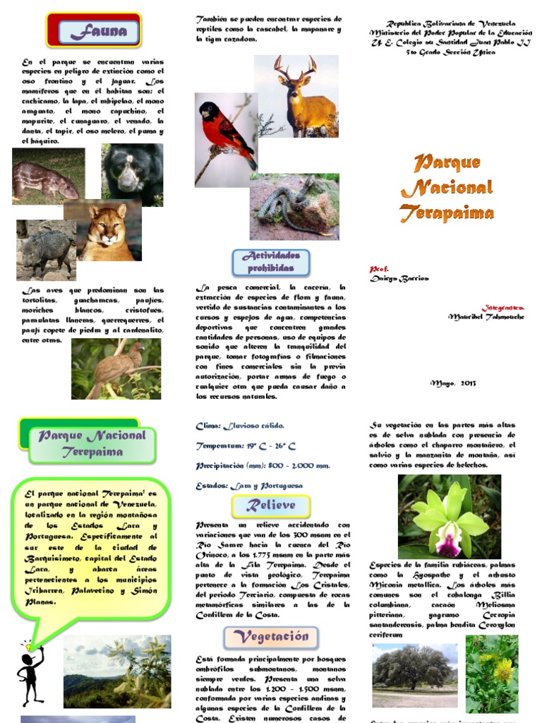 Parque Nacional Terepaima | PDF | Venezuela | Andes