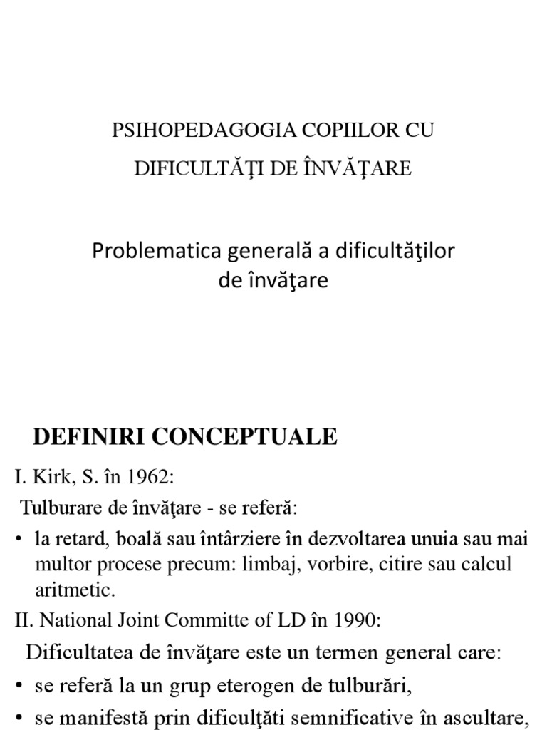 Dificultati de Invatare | PDF