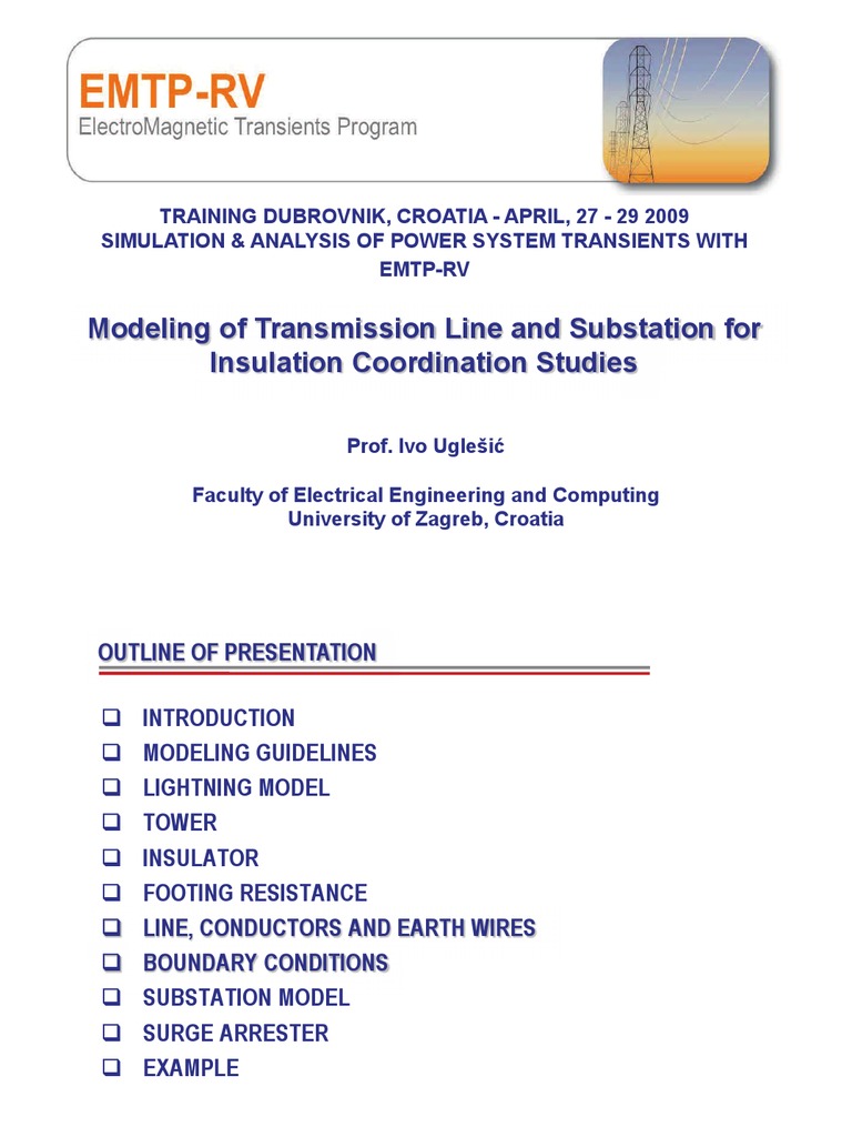 EMTP RV Modelling | Download Free PDF | Insulator (Electricity ...