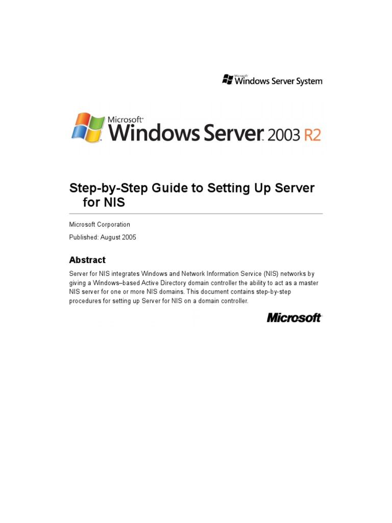 Server For NIS Step-By-Step Guide | PDF | Active Directory | Command Line Interface