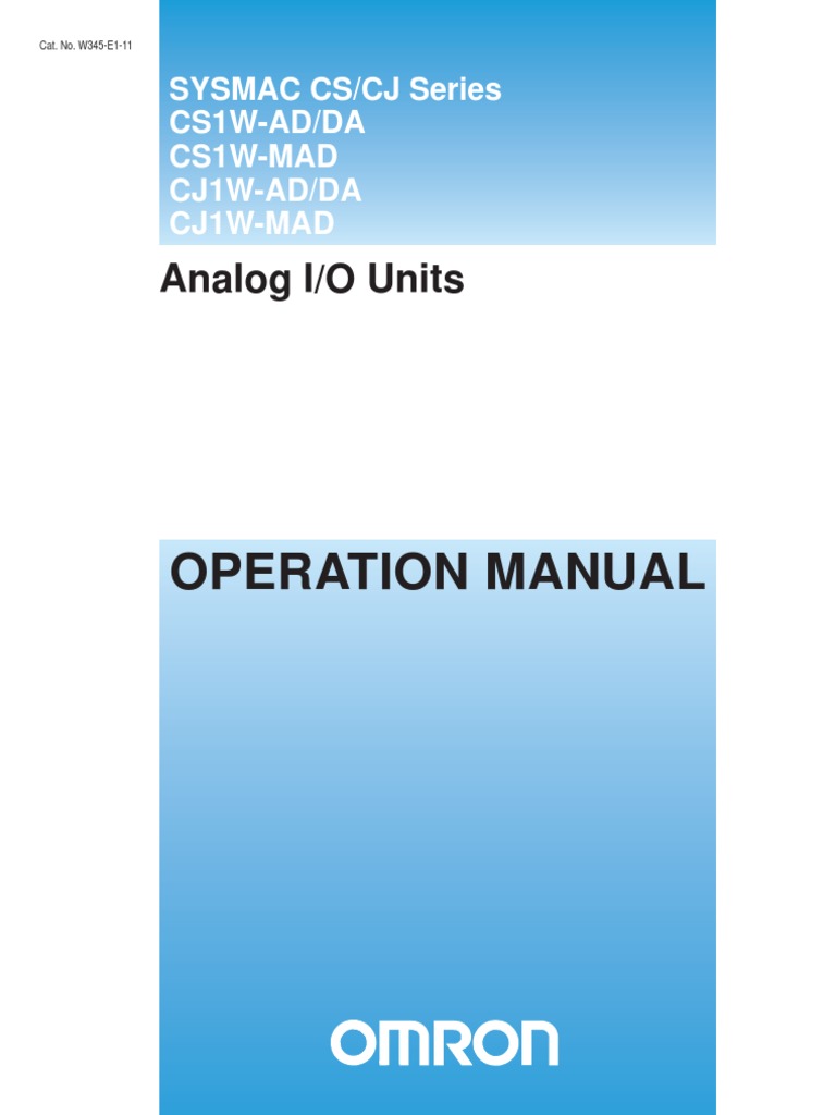 W345 E1 11+CS CJ Series+OperManual | PDF | Input/Output | Programmable Logic Controller