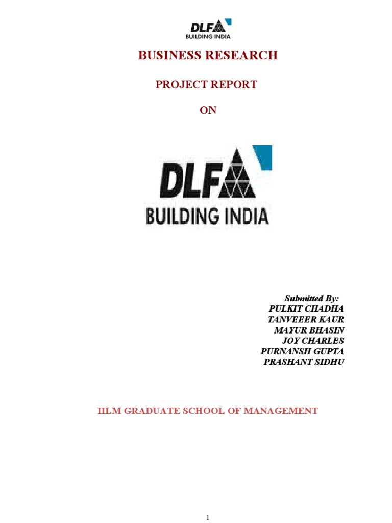 DLF Business Research Report Delhi | PDF | Survey Methodology | Debt