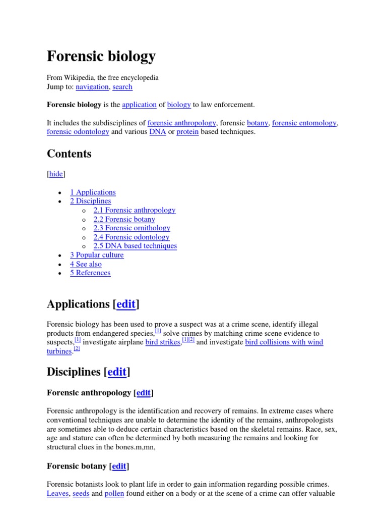 Forensic Biology | PDF | Forensics | Science And Law