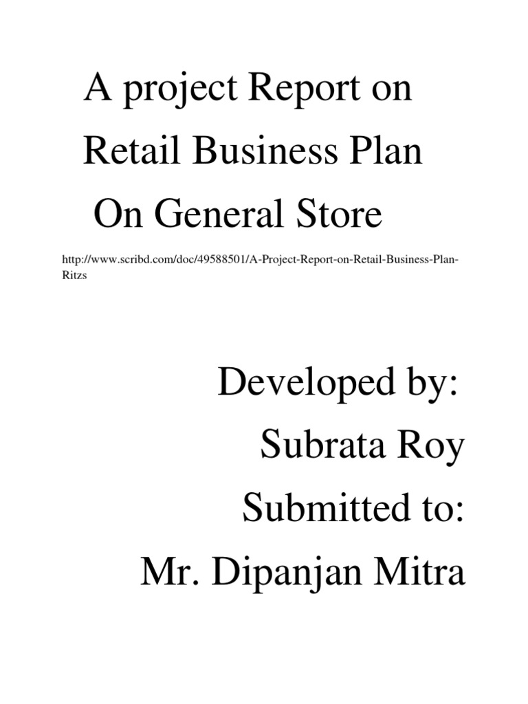 A Project Report On Retail General Store | PDF | Supermarket | Retail
