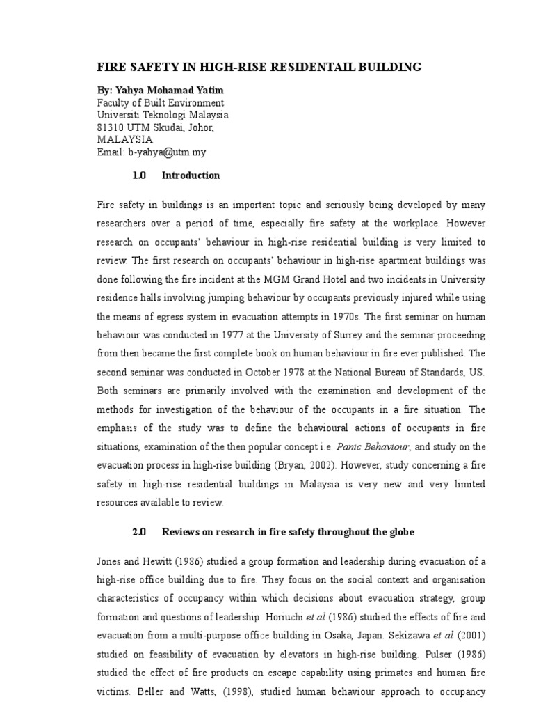 Fire Safety in High-Rise Residential Buildings | PDF | Fire Safety | Risk