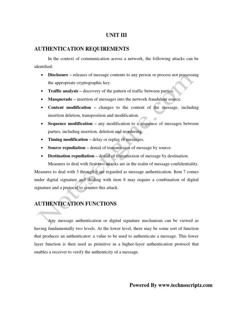 Unit 3 - Network Security Notes | PDF