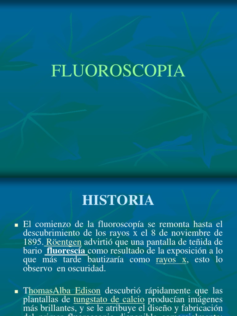 1.5 Fluoroscopía | PDF | Radiología | Especialidades Medicas