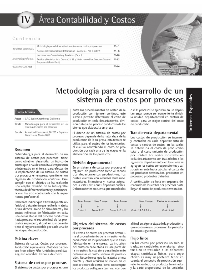 Costos Por Procesos | PDF | Costo | Contabilidad