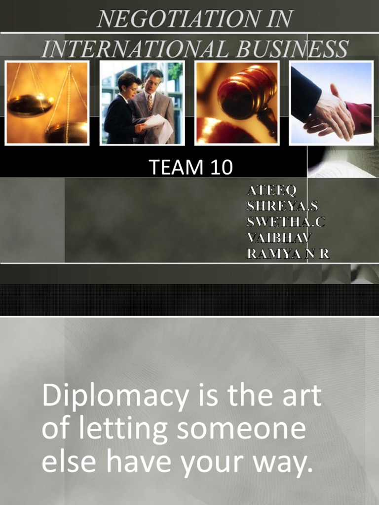 Role of Negotiation in International Business | PDF | Negotiation ...