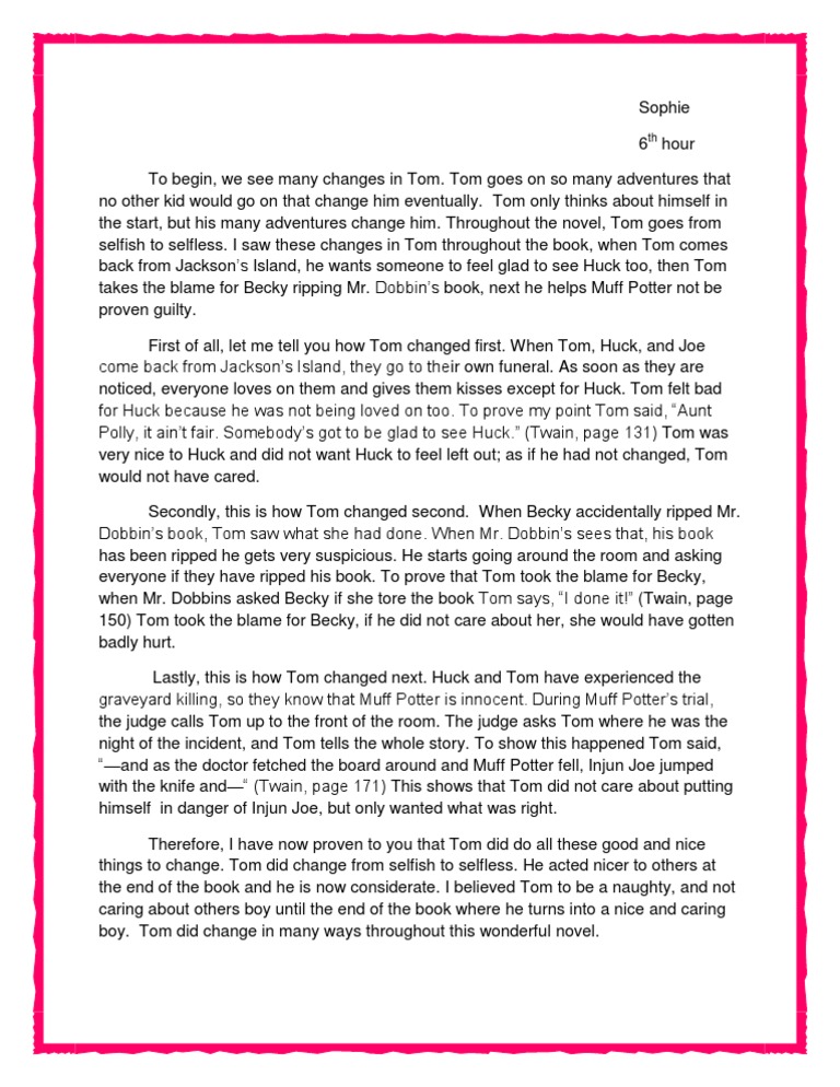 Tom Sawyer | PDF | The Adventures Of Tom Sawyer | Huckleberry Finn