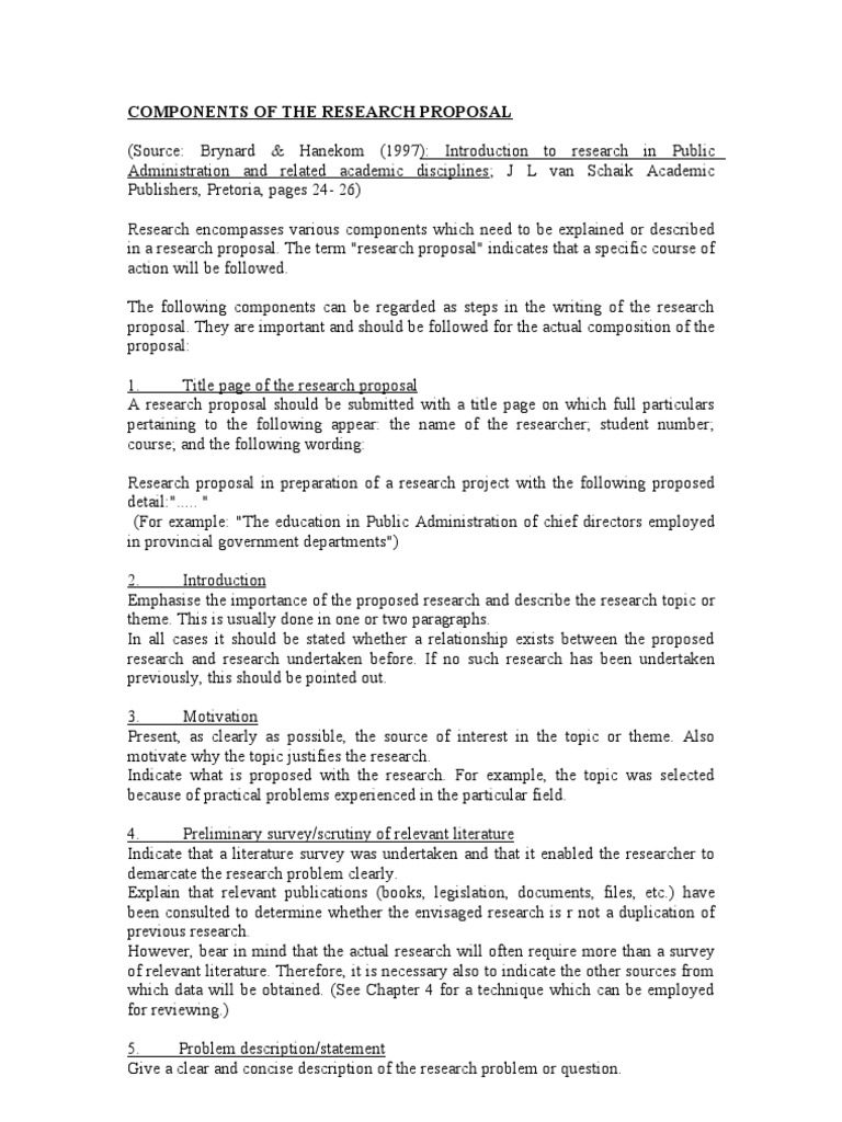 Components of The Research Proposal | PDF | Qualitative Research | Data