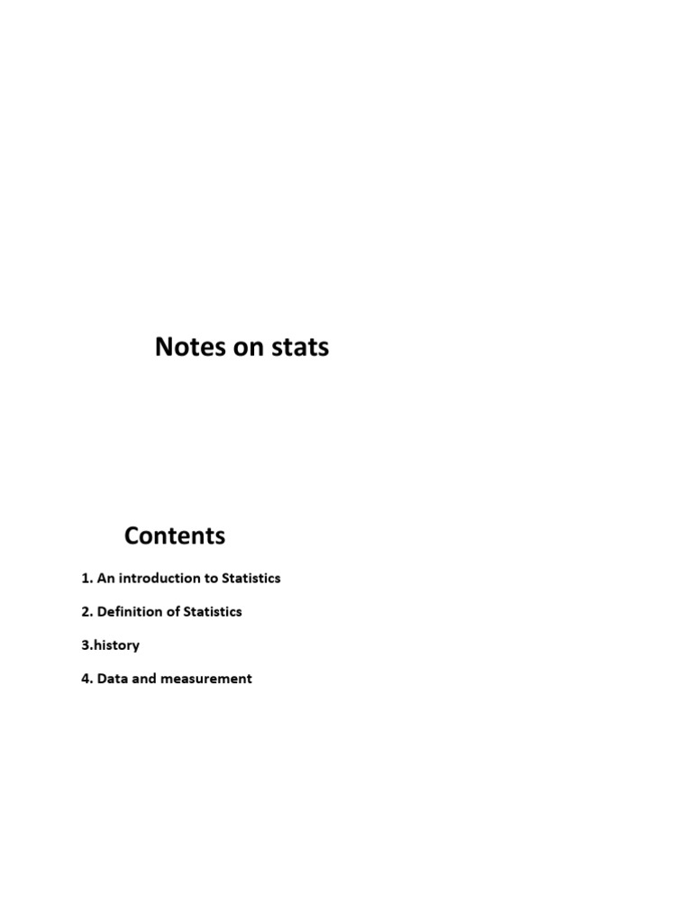 Statistics Notes Chapter 1 | PDF | Statistics | Research Methods