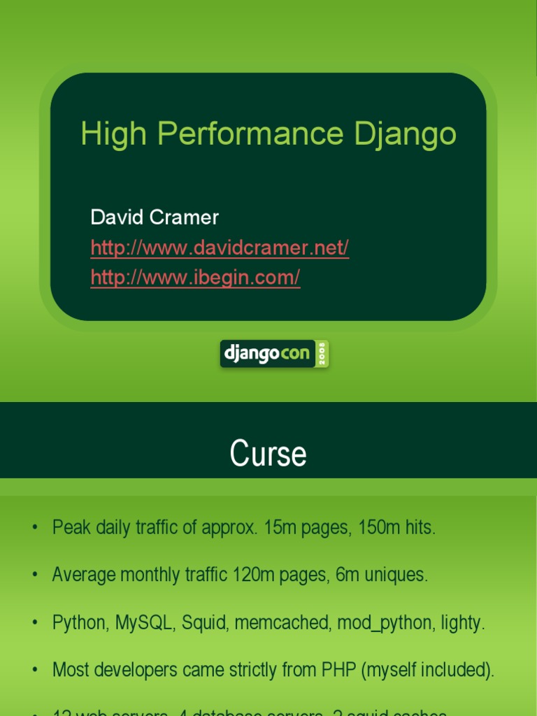 High Performance Django | PDF | Cache (Computing) | Web Server