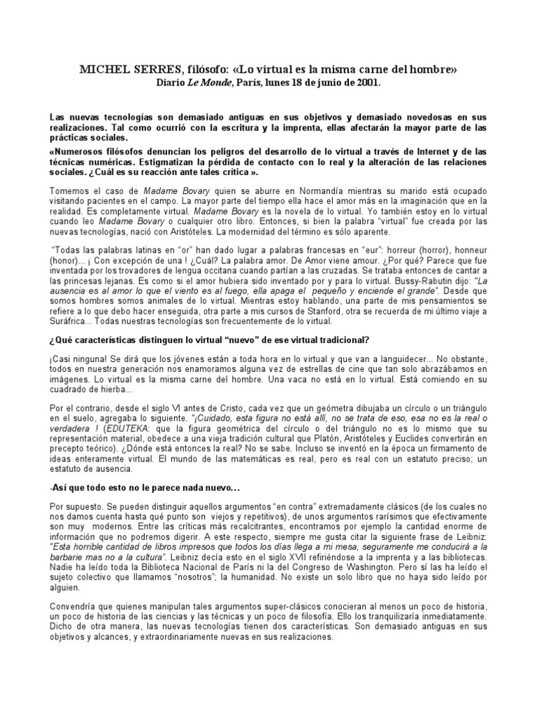 Michel Serres Filosofo | PDF