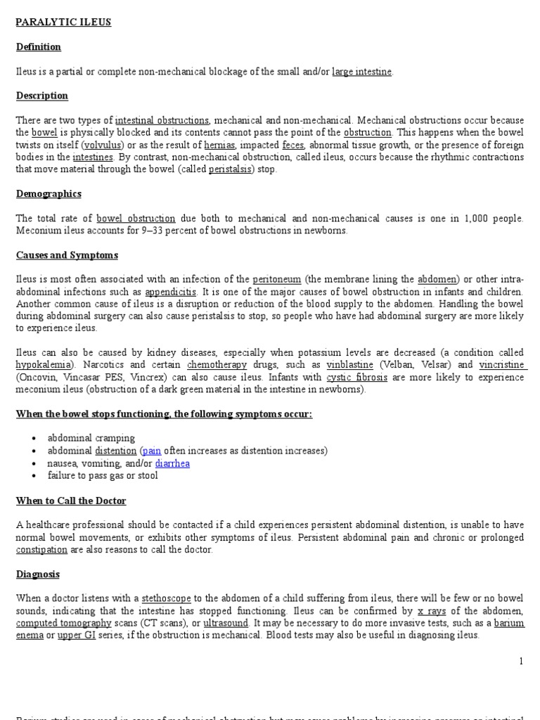 Paralytic Ileus | PDF | Digestive Diseases | Medical Specialties
