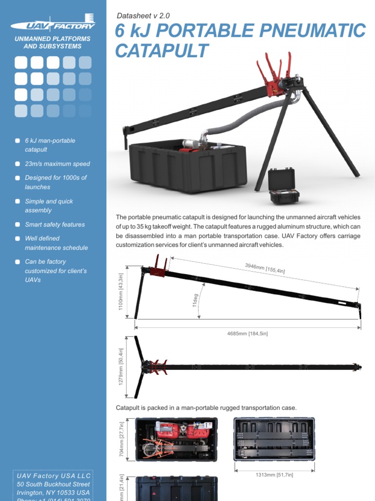 Datasheet for the 6 kJ Portable Pneumatic Catapult for Launching ...