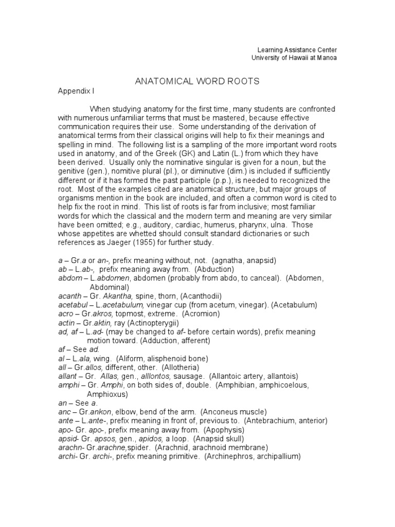 Word Roots | PDF