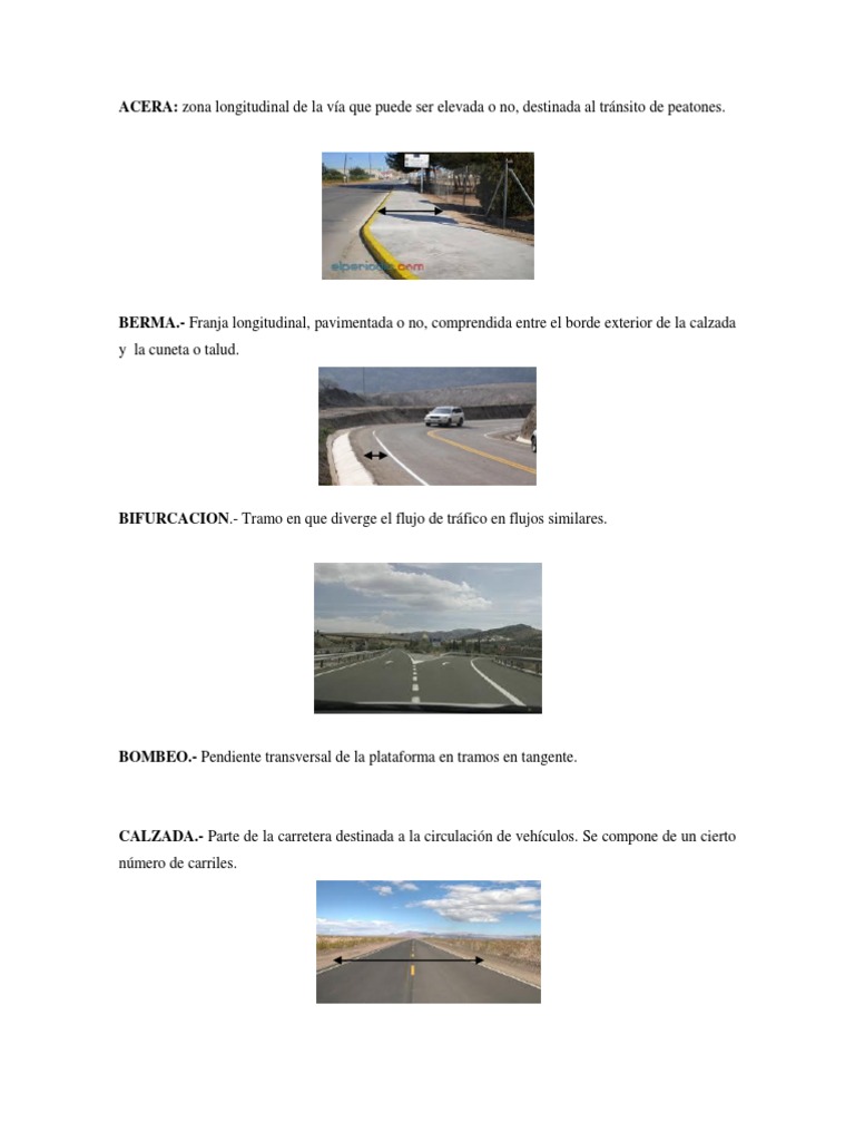 Definición de Berma en Carreteras | PDF | La carretera | Calle