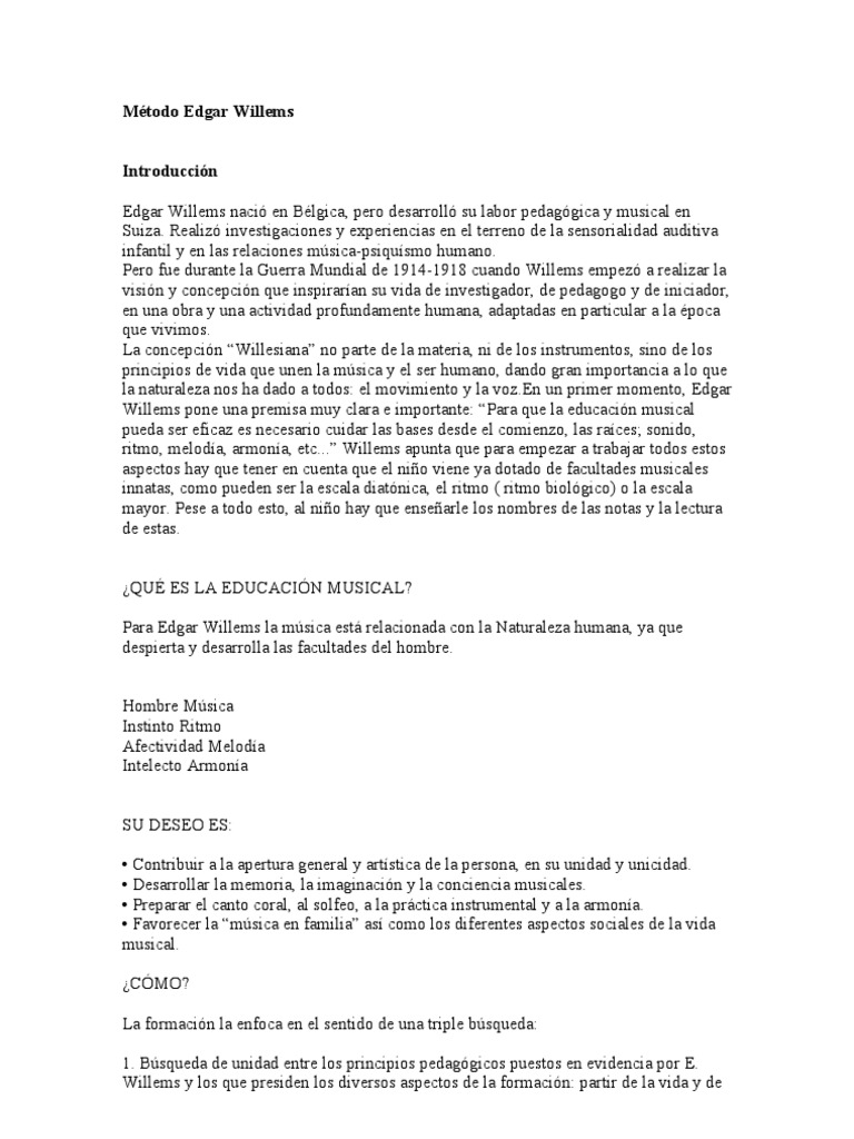 Método Edgar Willems | PDF | Ritmo | Acorde (Música)