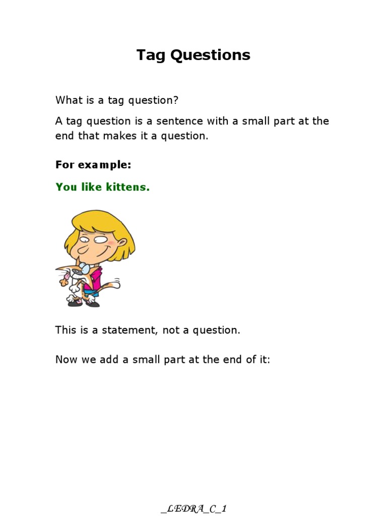 Tag Questions Rules | PDF | Verb | Sentence (Linguistics)