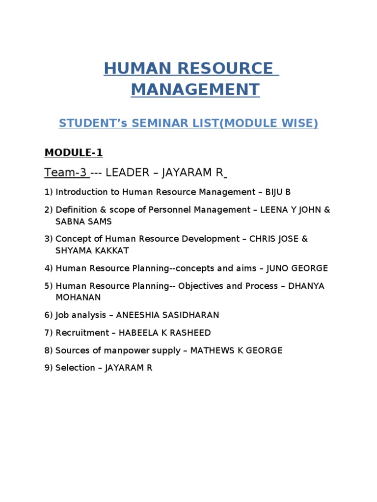 Human Resource Management | PDF | Human Resource Management | Resource