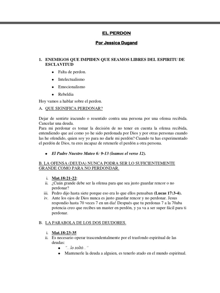 Bosquejo Perdon | PDF | Perdón | Biblia