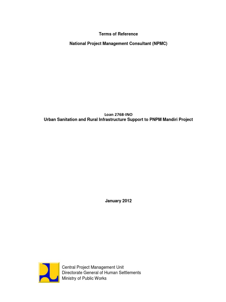 Terms of Reference National Project Management Consultant (NPMC) | PDF ...